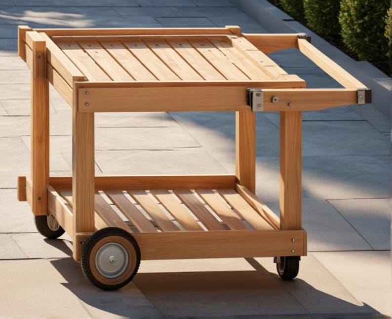 DIY Mobile BBQ Trolley Plans: Outdoor Grill Cart With Storage (PDF) - Etsy