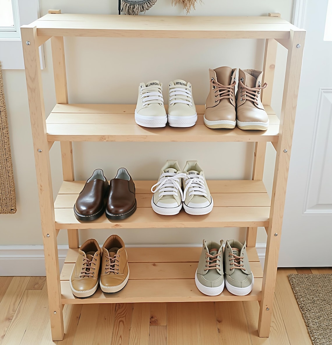 DIY Wooden Shoe Rack Plan – Step-by-step Build Guide PDF – Entryway ...