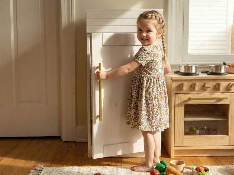 DIY Play Kitchen Fridge Plans PDF | Kids Pretend Refrigerator Furniture ...
