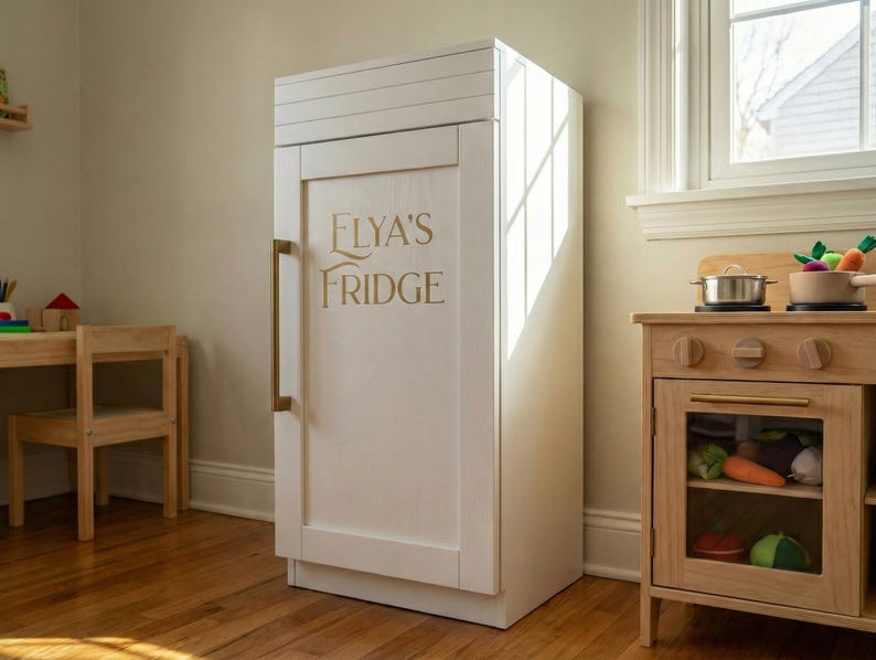 DIY Play Kitchen Fridge Plans PDF | Kids Pretend Refrigerator Furniture ...