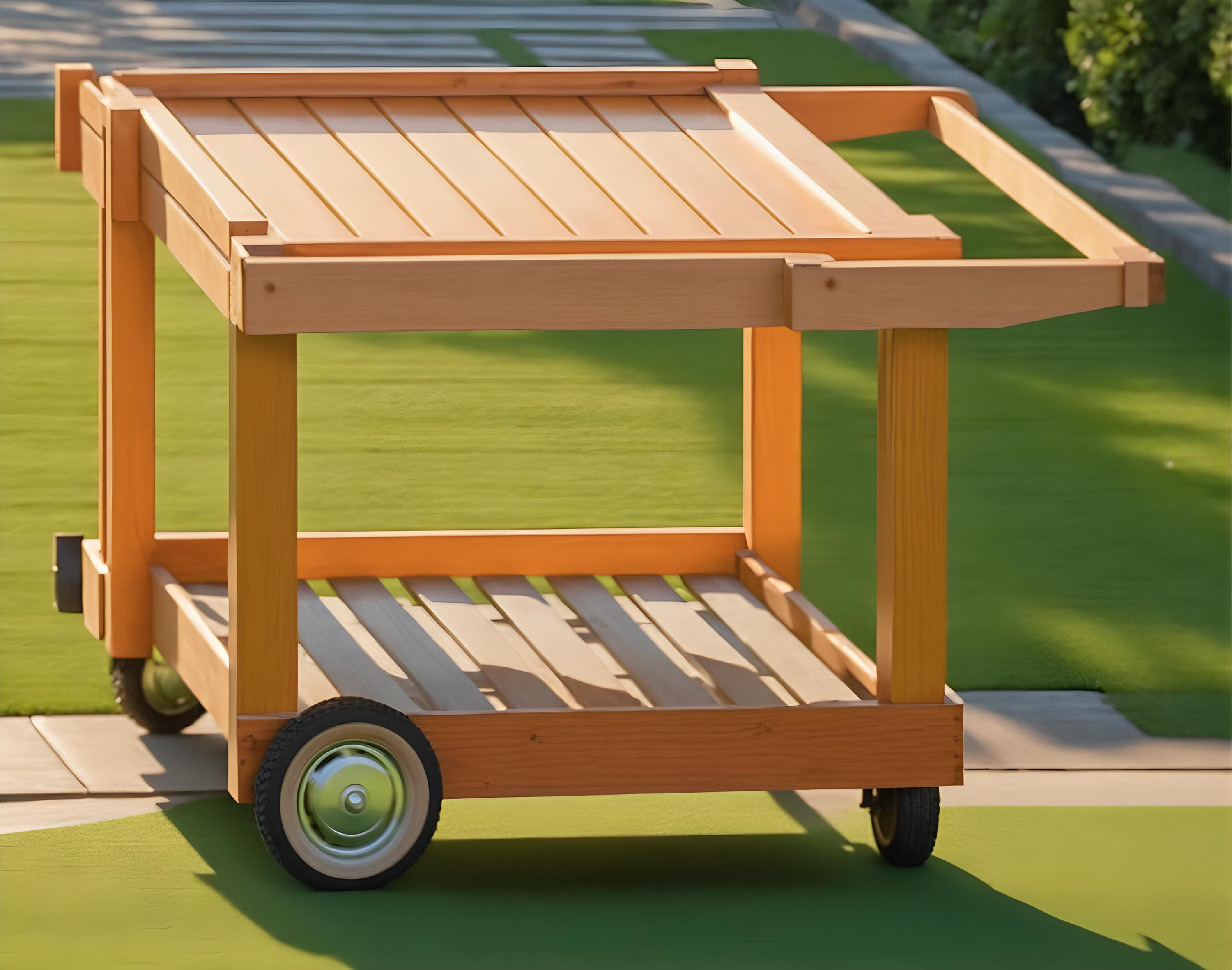 DIY Barbecue Trolley Plans - Mobile Outdoor Grill Cart With Storage ...