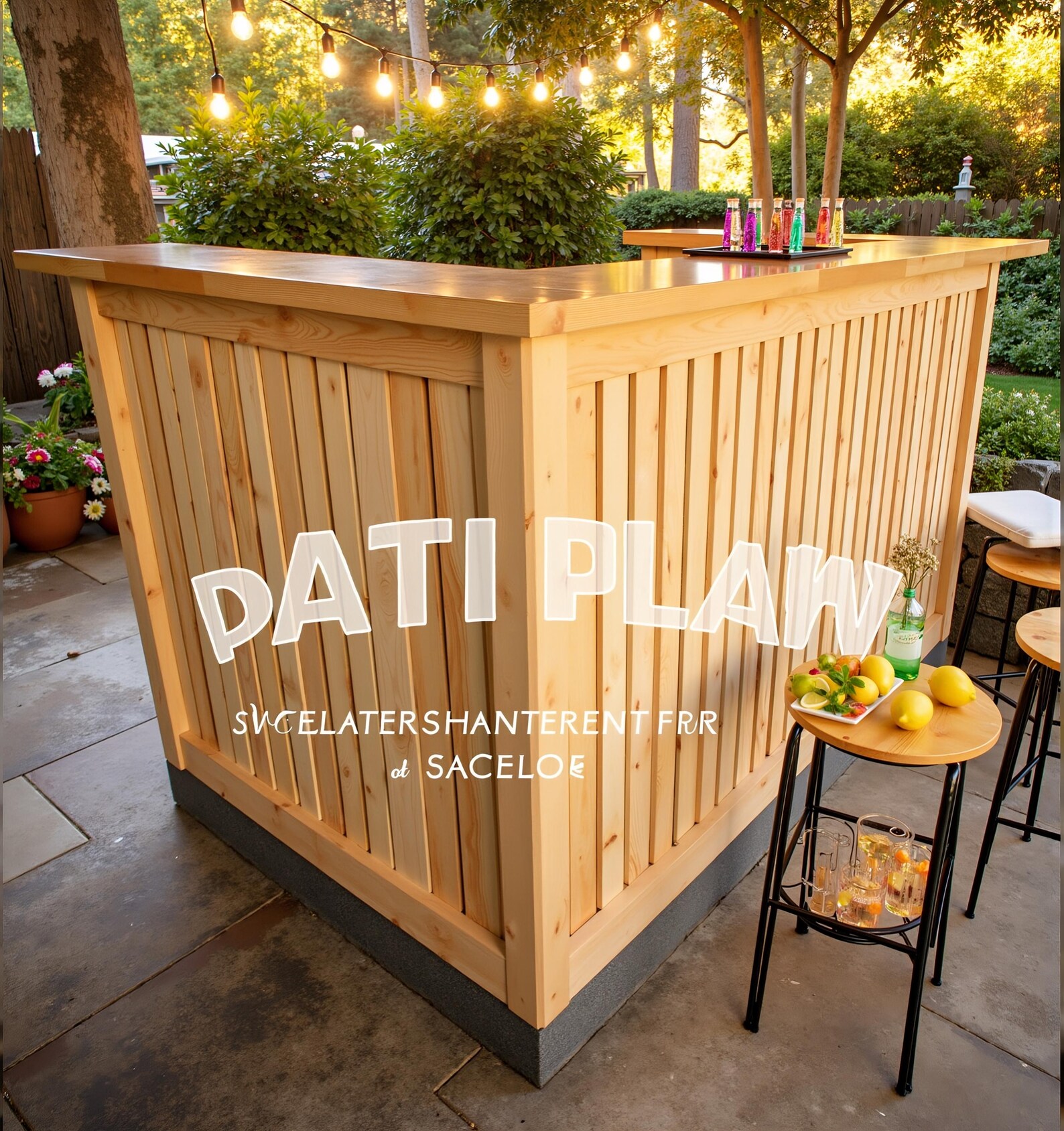 DIY Patio Bar Plans – Outdoor Wooden Bar PDF – Step-by-step Build Guide for Backyard ...