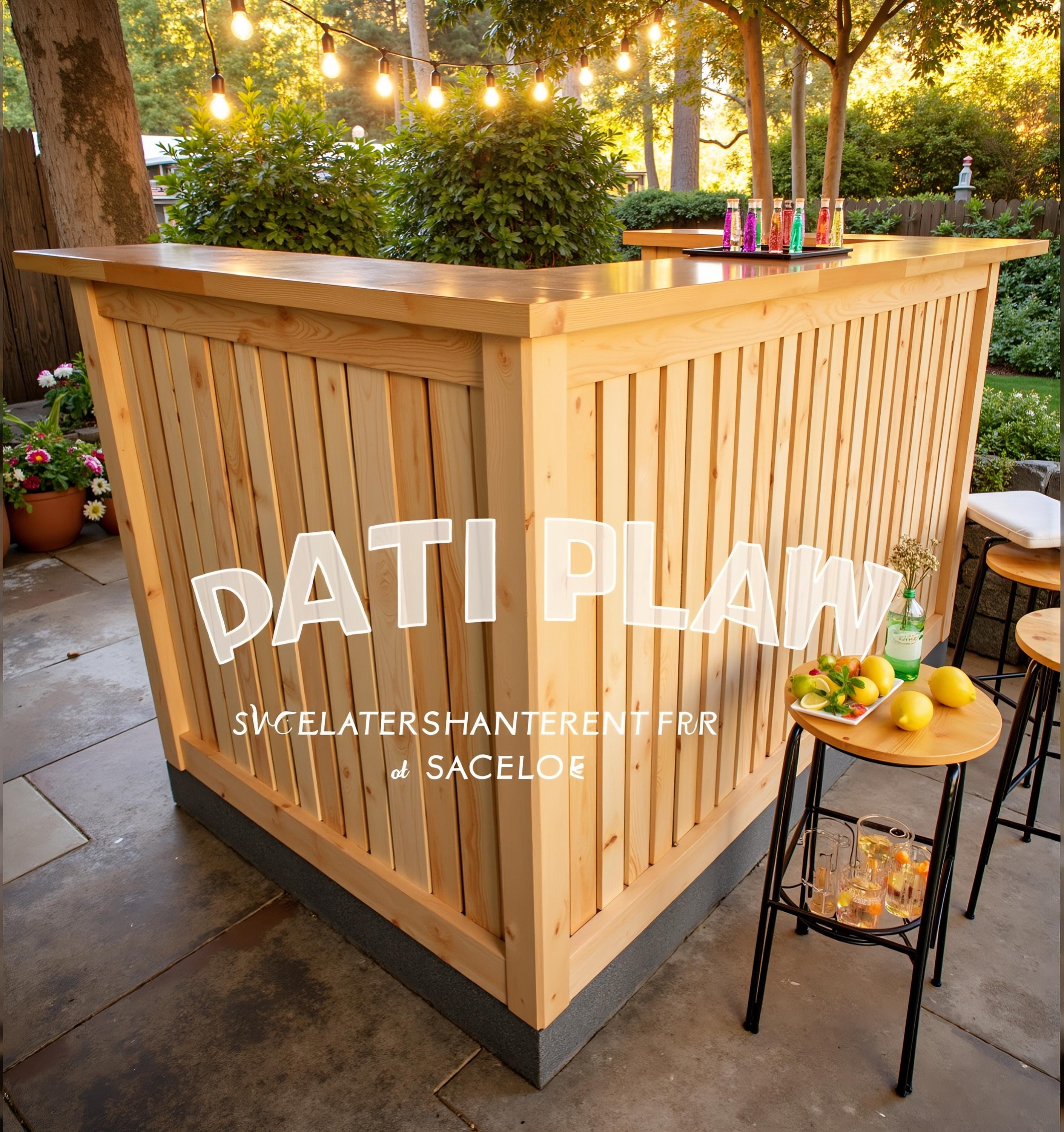 DIY Patio Bar Plans – Outdoor Wooden Bar PDF – Step-by-step Build Guide for Backyard ...