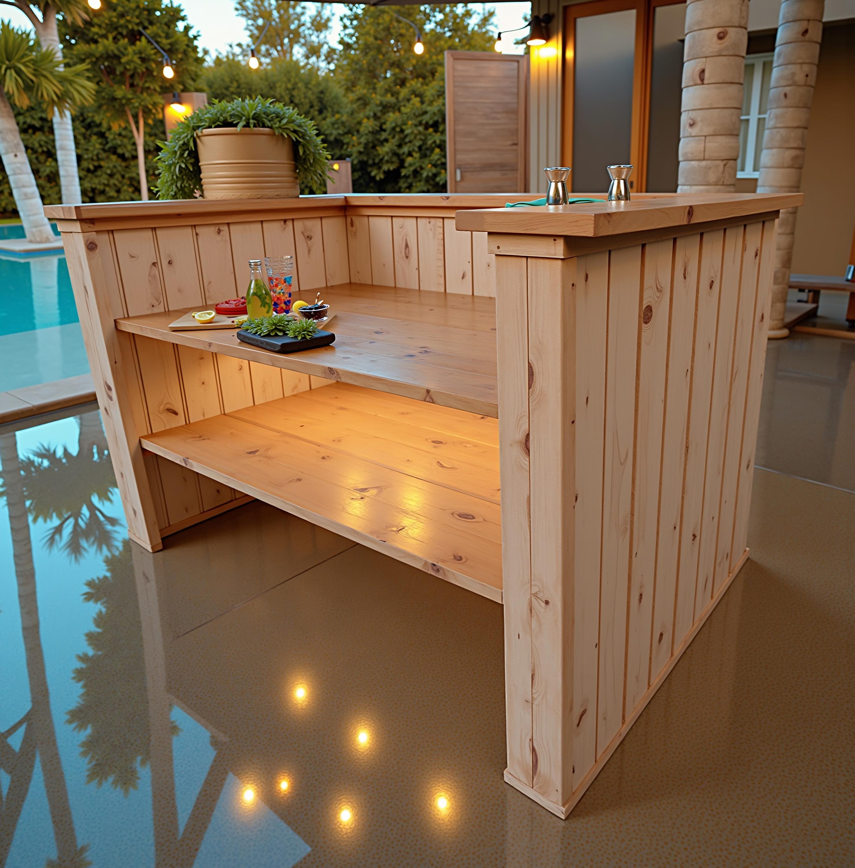 DIY Patio Bar Plans – Outdoor Wooden Bar PDF – Step-by-step Build Guide for Backyard ...