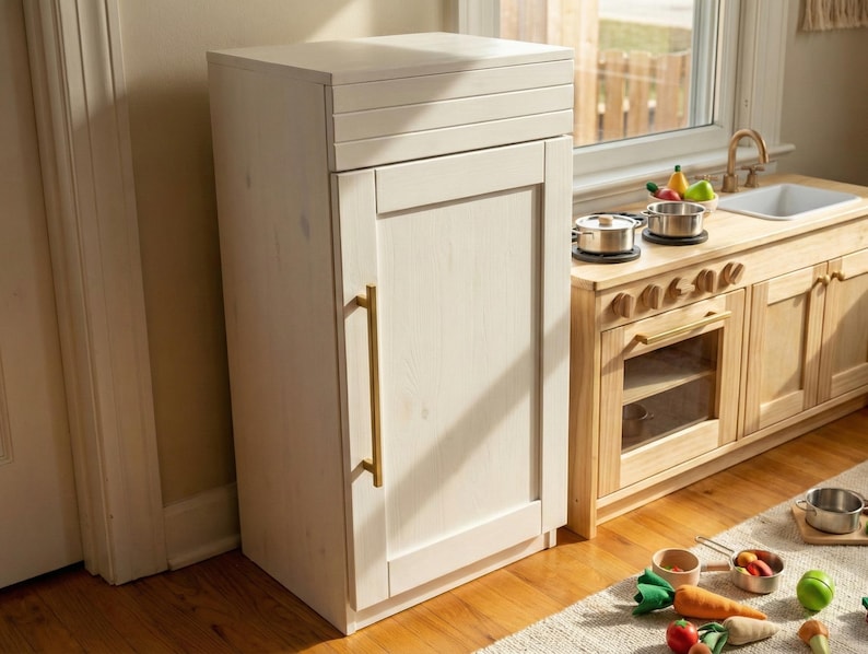 DIY Play Kitchen Fridge Plans PDF | Kids Pretend Refrigerator Furniture ...