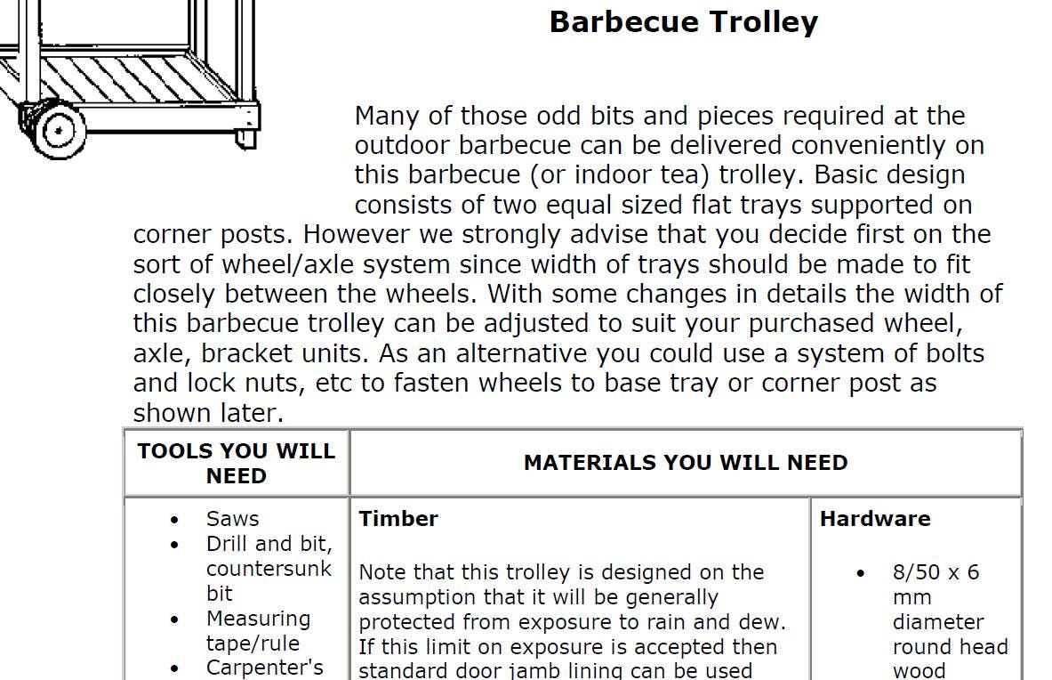 DIY Barbecue Trolley Plans - Mobile Outdoor Grill Cart With Storage ...