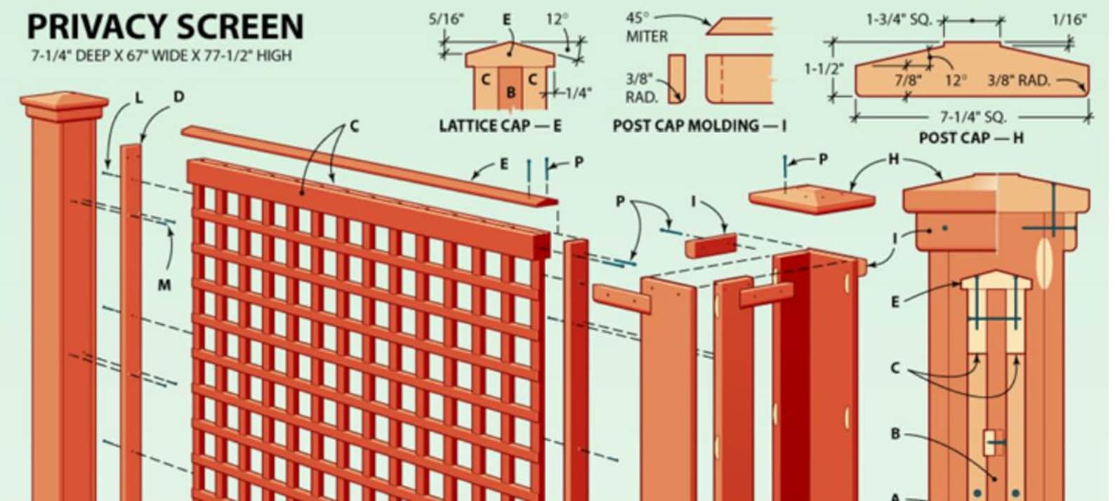 DIY Garden Screen Fence Plan: Lattice Privacy Panel (PDF Download) - Etsy