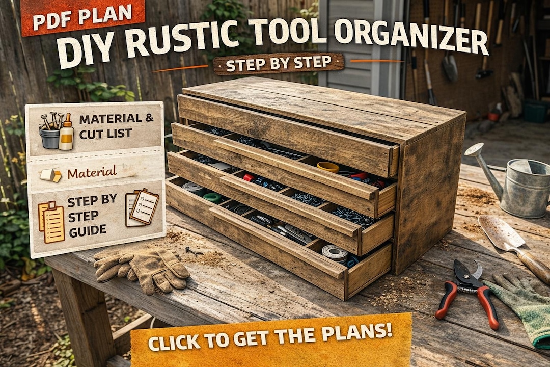 DIY Tool Storage Plan | Workshop Drawer Organizer | Wooden PDF Plans - Etsy