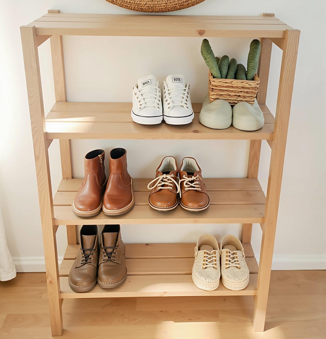 DIY Wooden Shoe Rack Plan – Step-by-step Build Guide PDF – Entryway ...