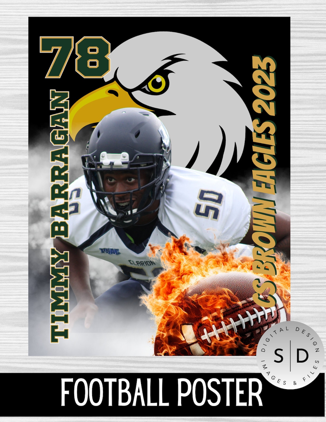 Football Printed Sports Banner Personalized Team and Individual Banner ...