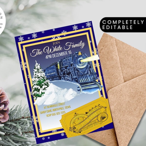 Polar Express Editable Invitation - Etsy