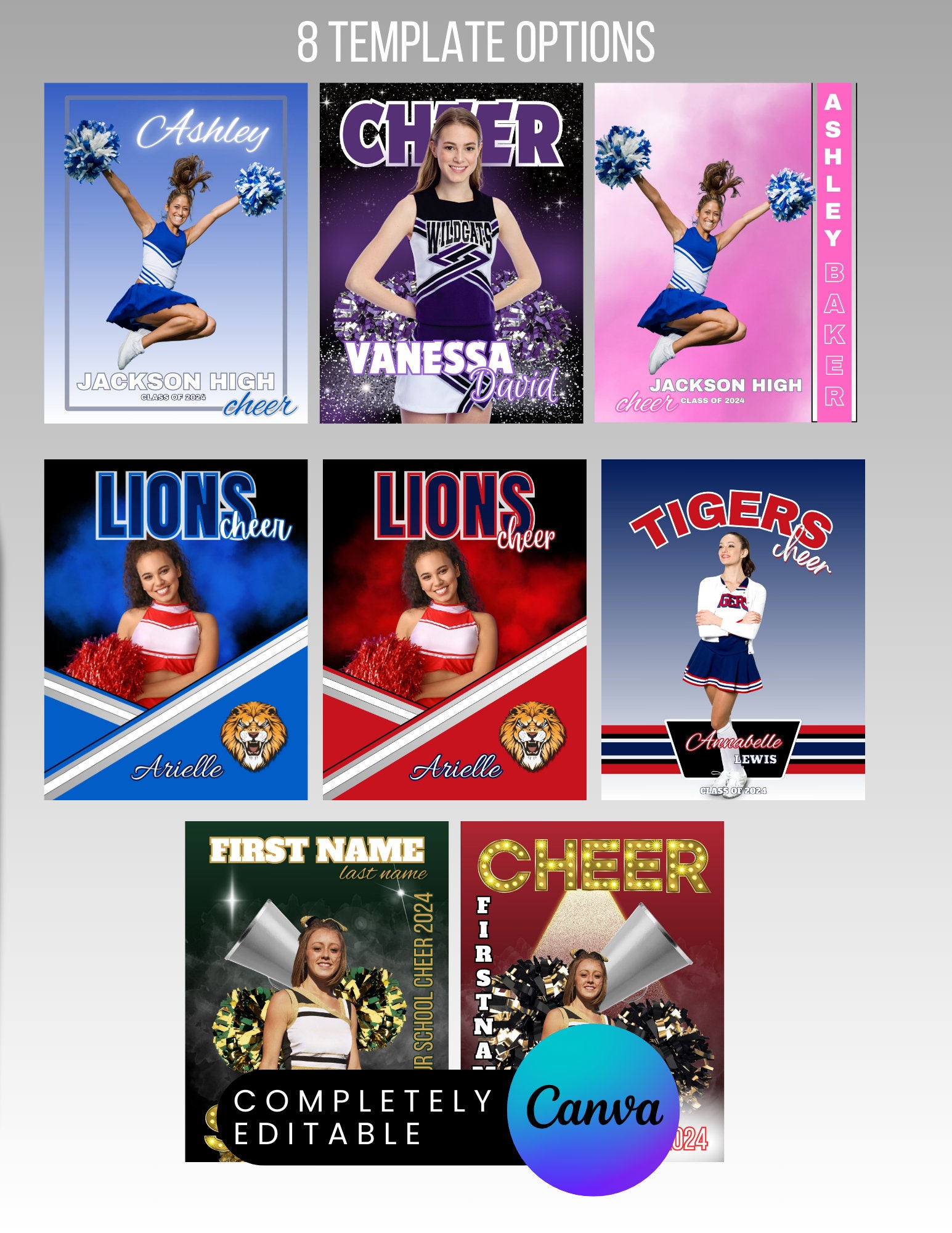 Cheer Poster SPORTS Trading Card TEMPLATE Canva Template Digital ...
