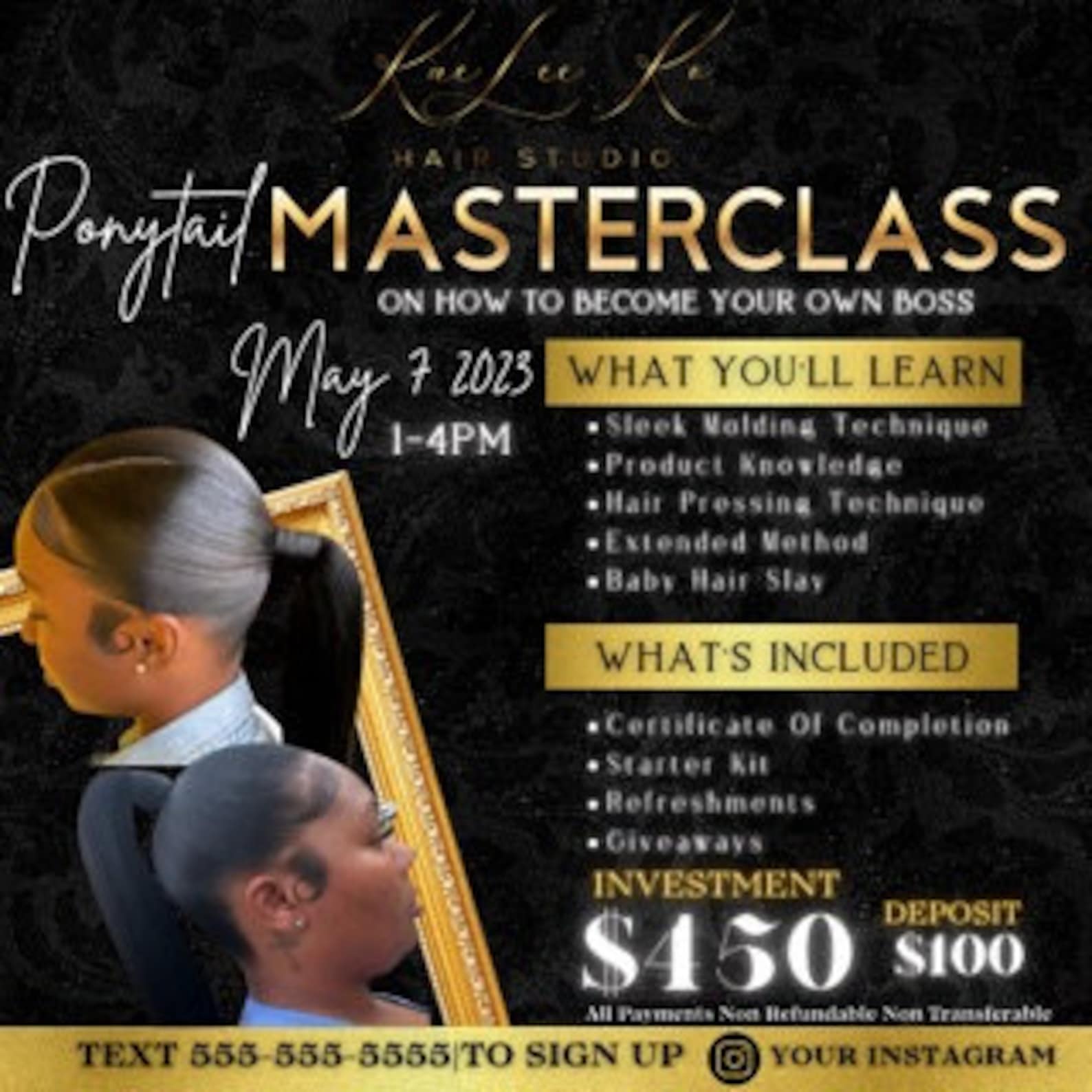 Ponytail Class Flyer - Etsy