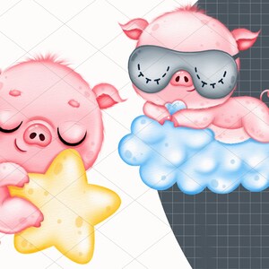 Cute Baby Pig Clipart, Little Pig Clipart, Sleep Animals Clipart, Kids ...