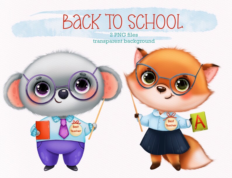 Back to School Clipart, School Animals Clipart, Cute Animals, Teacher ...