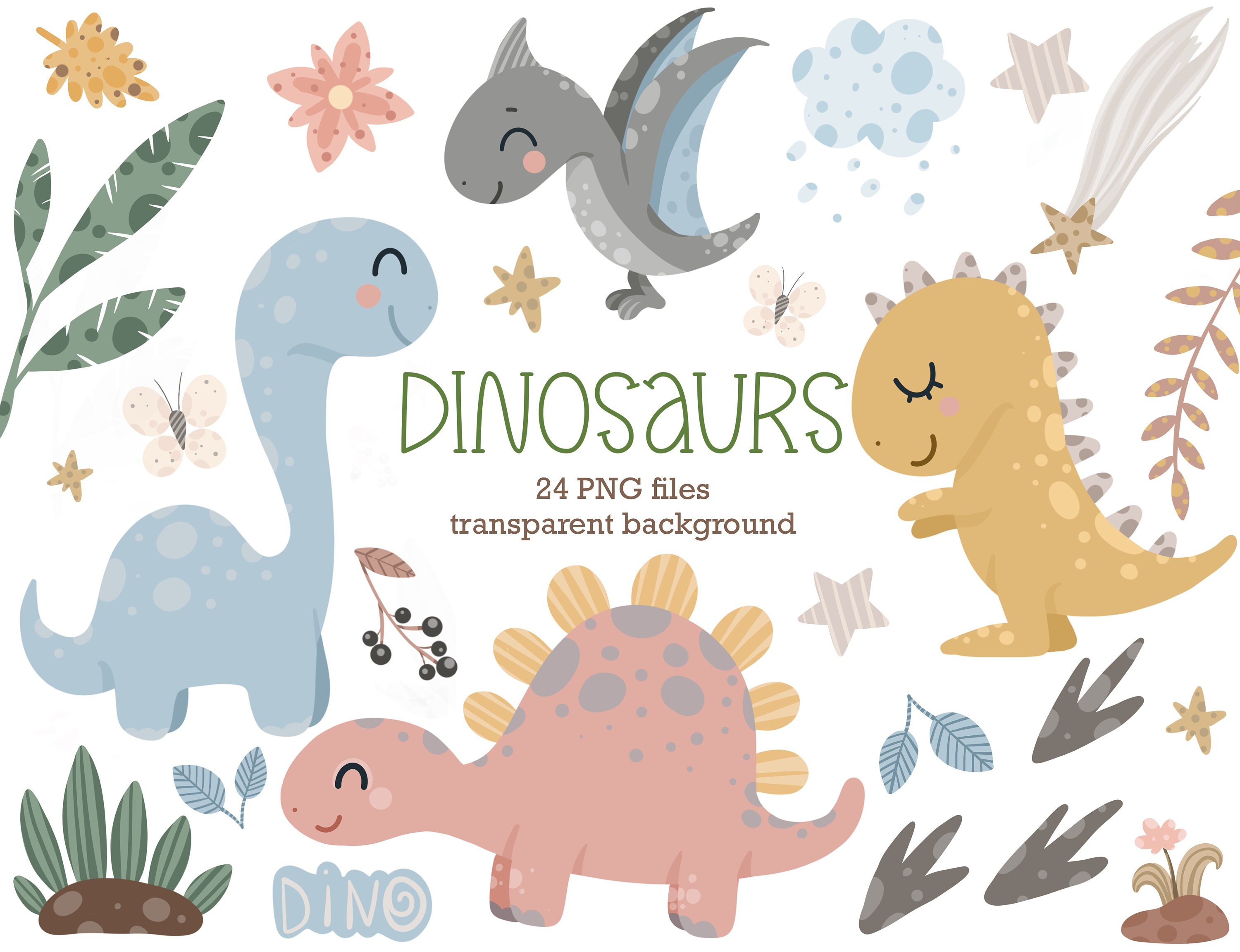 Dinosaur Clipart Baby Dino Clip Art Cute Animals Clipart - Etsy Australia