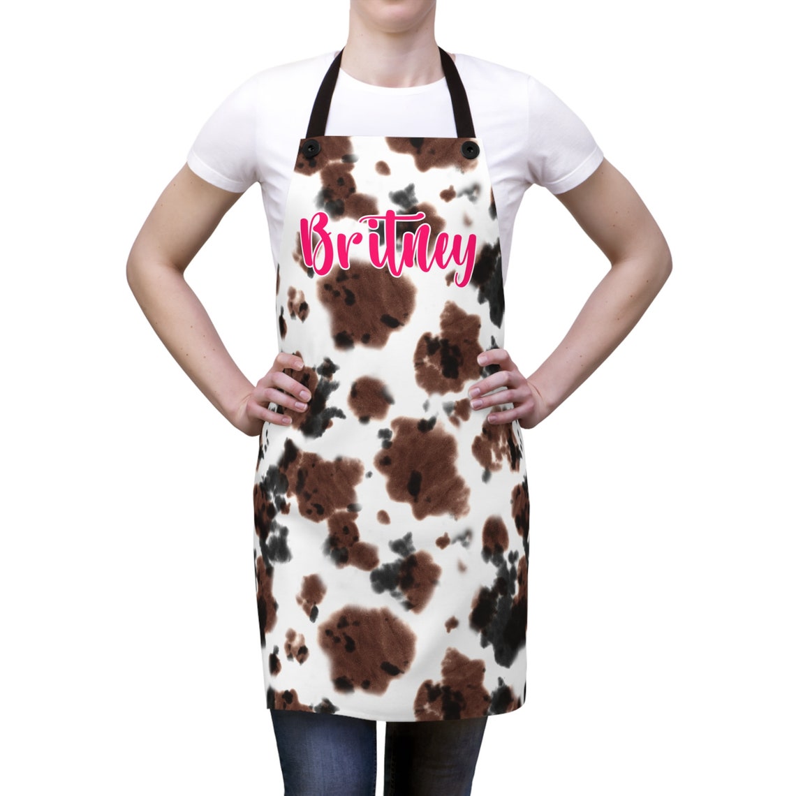 Cow Print Personalized Apron, Custom Apron, Gift for Her, Custom Gift ...