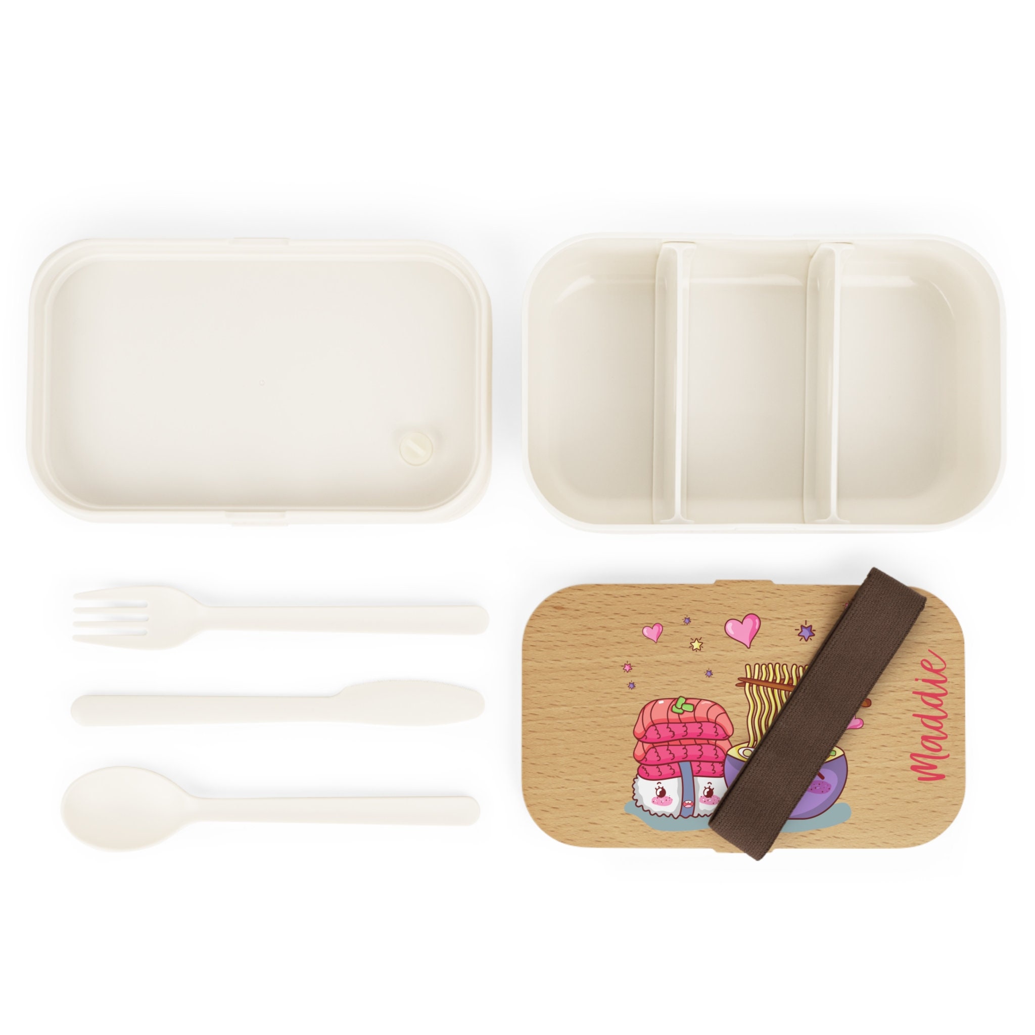 Personalized Kawaii Bento Lunch Box, Kawaii Sushi Ramen Customized ...