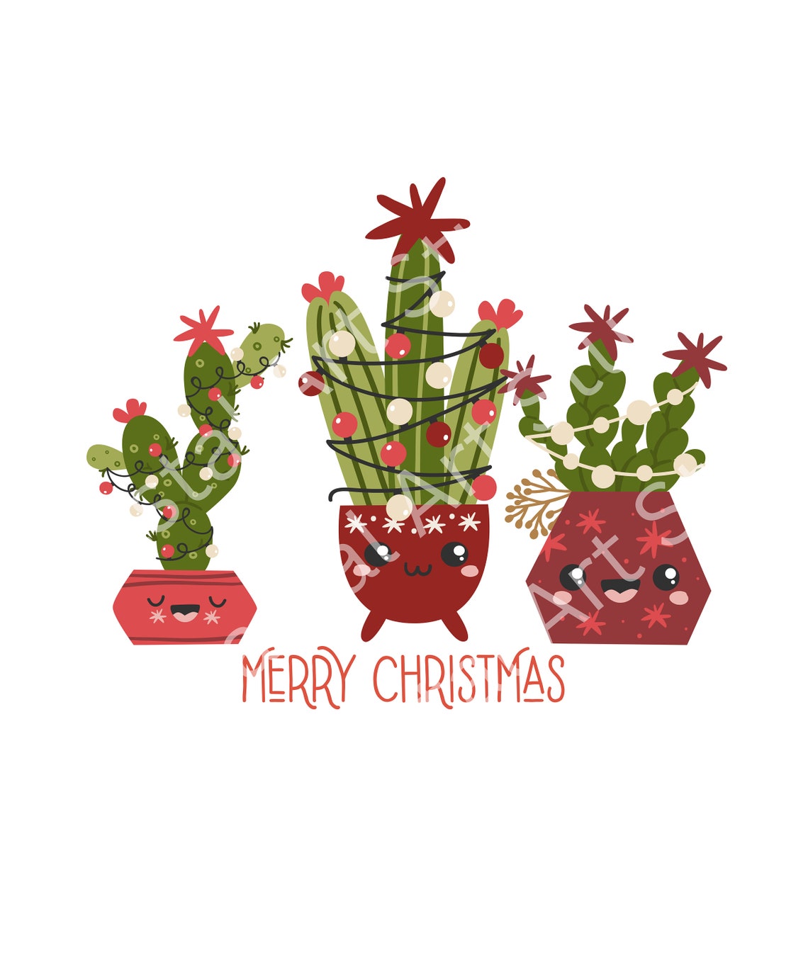 Christmas Cactus Digital Download Merry Christmas Cactus Png Svg ...