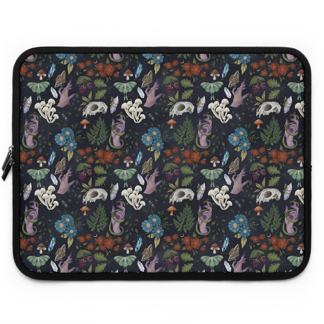 Dark Cottagecore Laptop Sleeve, Goth Dark Academia Laptop Cover, Laptop ...