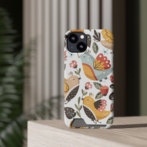 Cottagecore Bird Phone Case With Card Holder Iphone 13 12 - Etsy