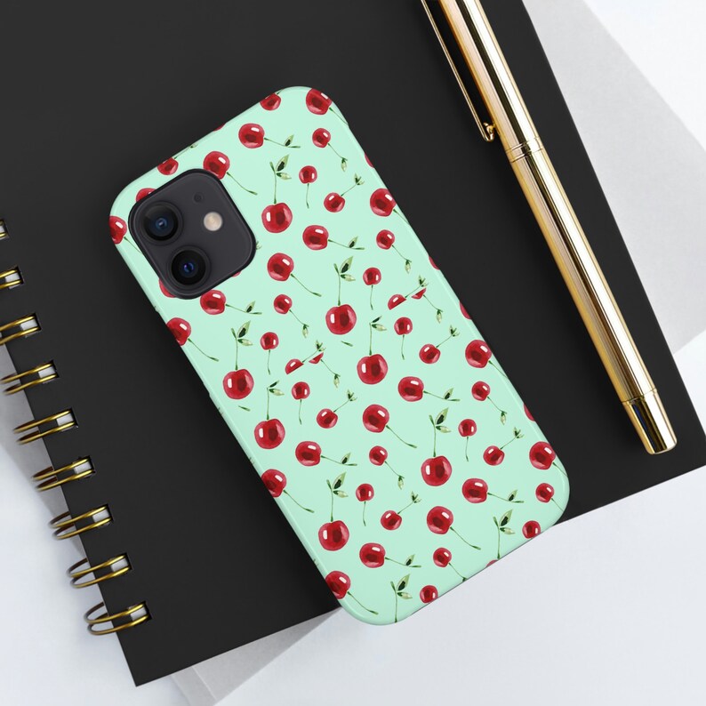 Coquette Cherry iPhone Case, Cute Trendy Tough Phone Cases for iPhone ...