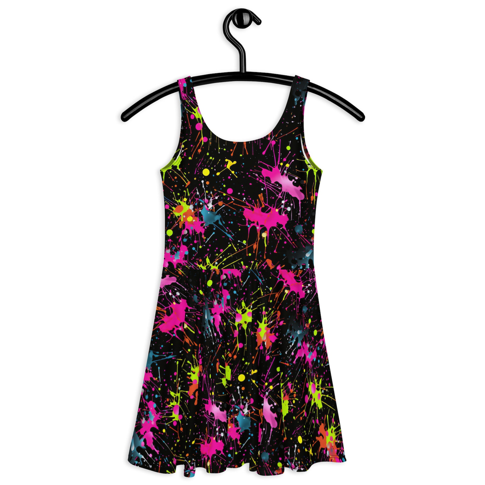 Neon Splatter Paint Skater Dress, Women's Alt Clothing, Y2K Grunge ...