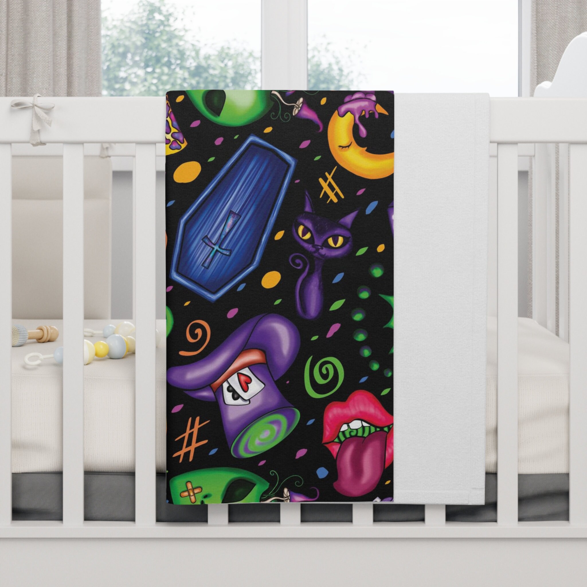 Alien Baby Blanket, Gothic Soft Fleece Baby Blanket, Goth Baby ...