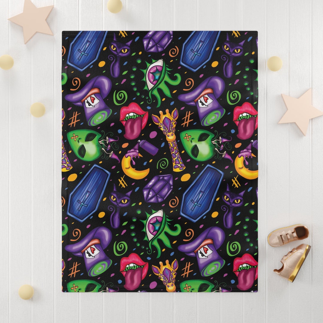 Alien Baby Blanket, Gothic Soft Fleece Baby Blanket, Goth Baby ...