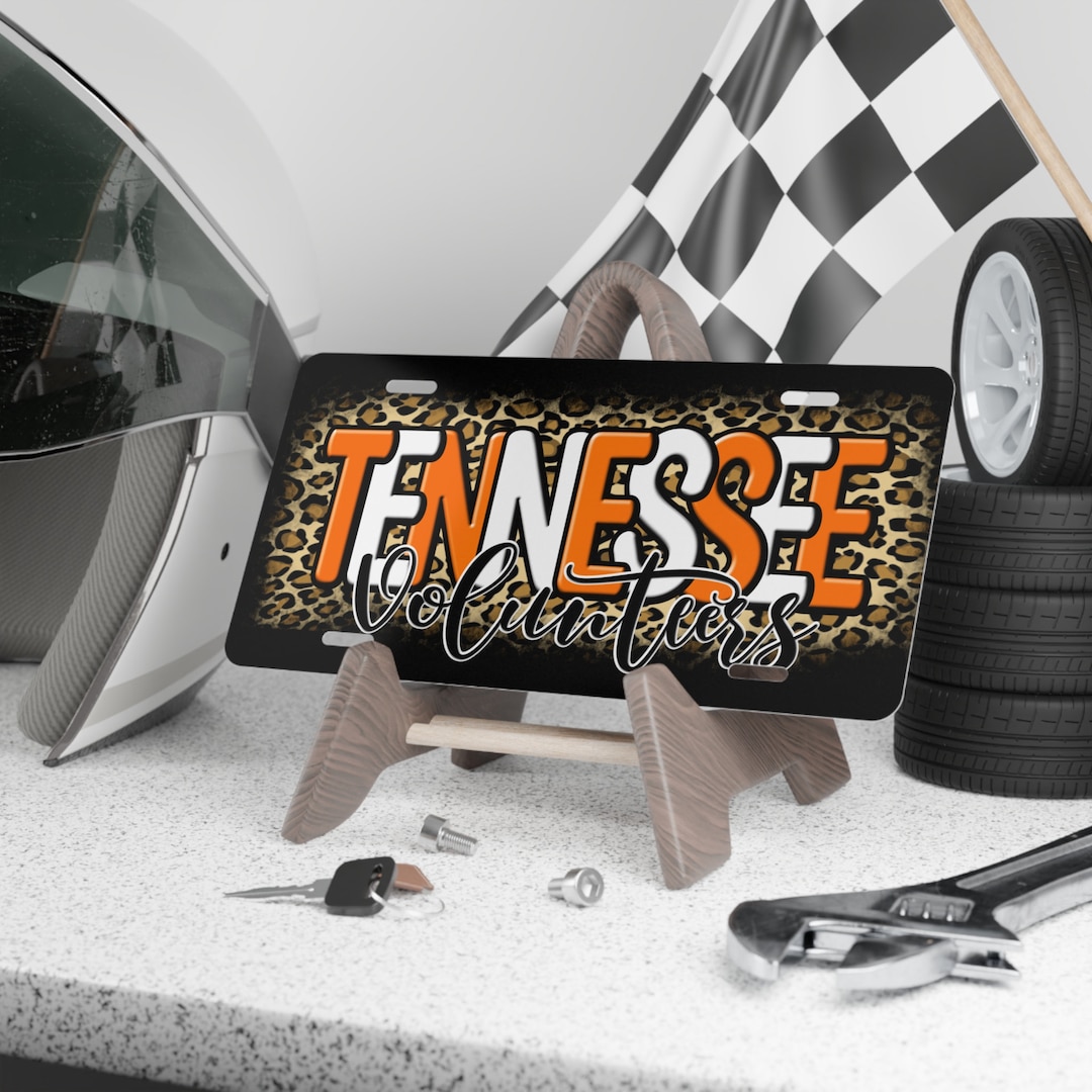 Tennessee Vols Leopard Print Vanity Plate, Ut Volunteers Car ...