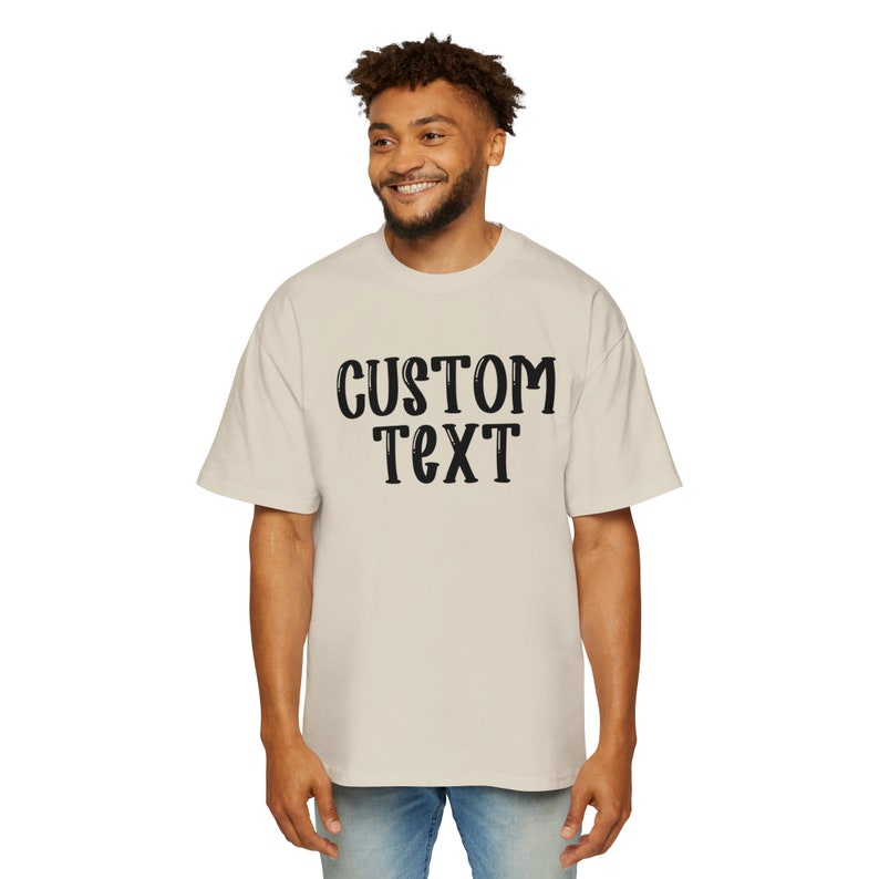 Custom Men's Heavy Oversized Tee, Mens Big and Tall Tshirt ...