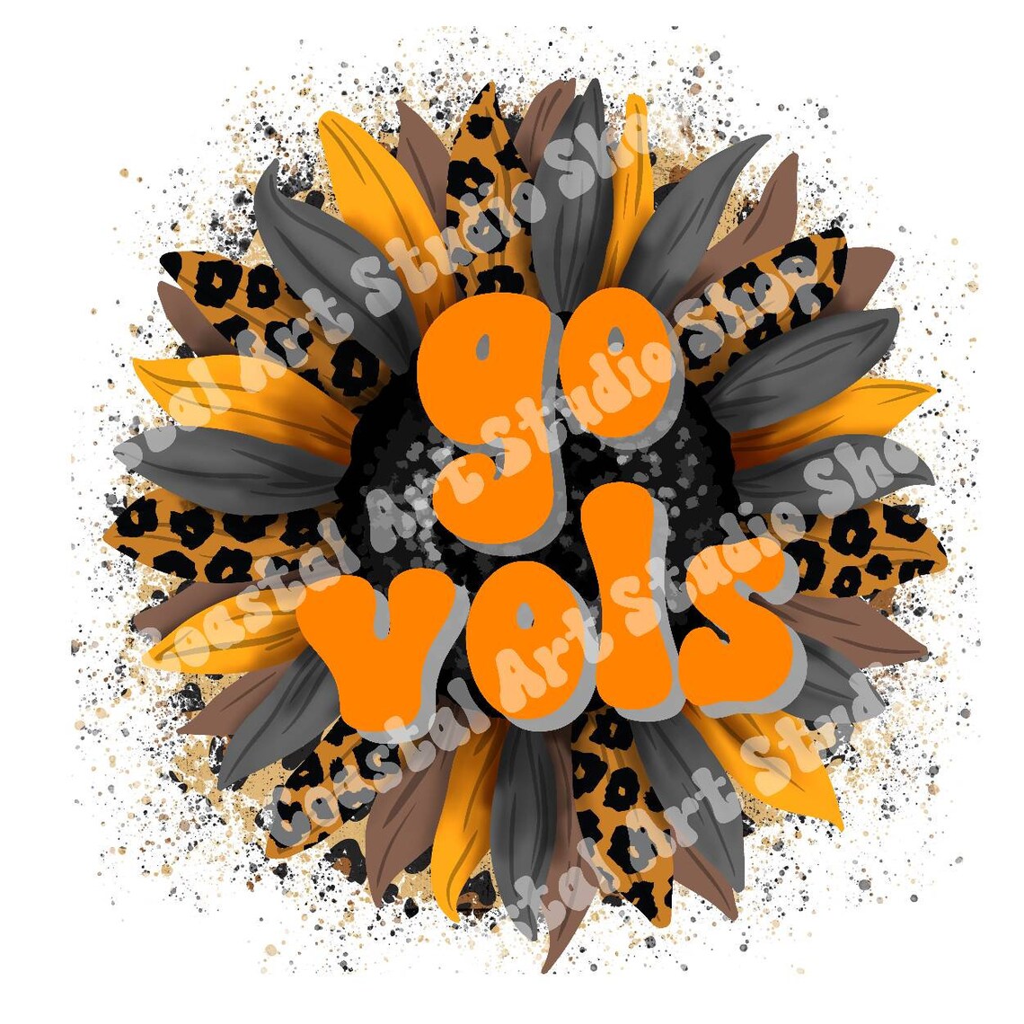 Tennessee Vols Digital Png, Tn Volunteers Leopard Sunflower Png, Tn ...