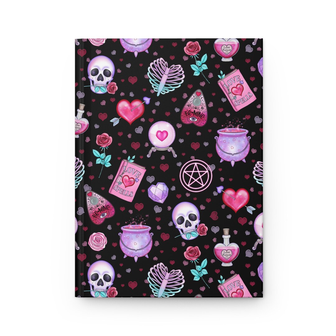 Pastel Goth Hardcover Journal Matte, Kawaii Goth Notebook, Blank Lined ...