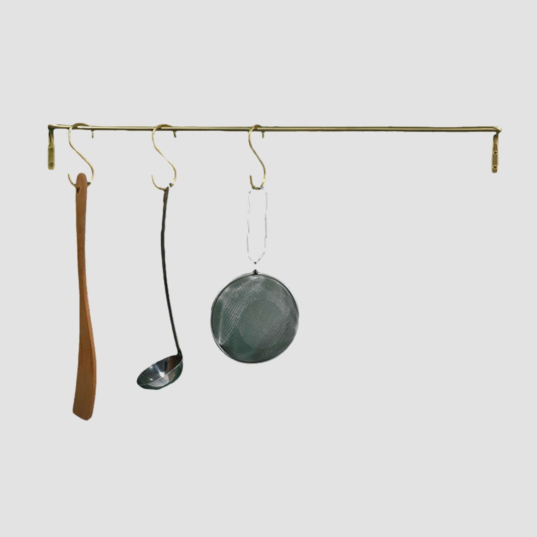 Nordic Brass Hanging Rod Kitchen Shelf Single Rod Brass Hook - Etsy