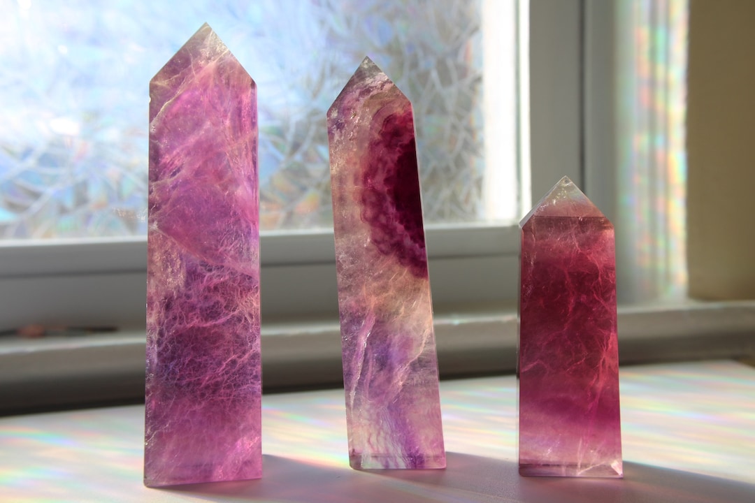 Magenta, Pink, Purple Fluorite Towers - Amazing Quality Crystals - Home ...