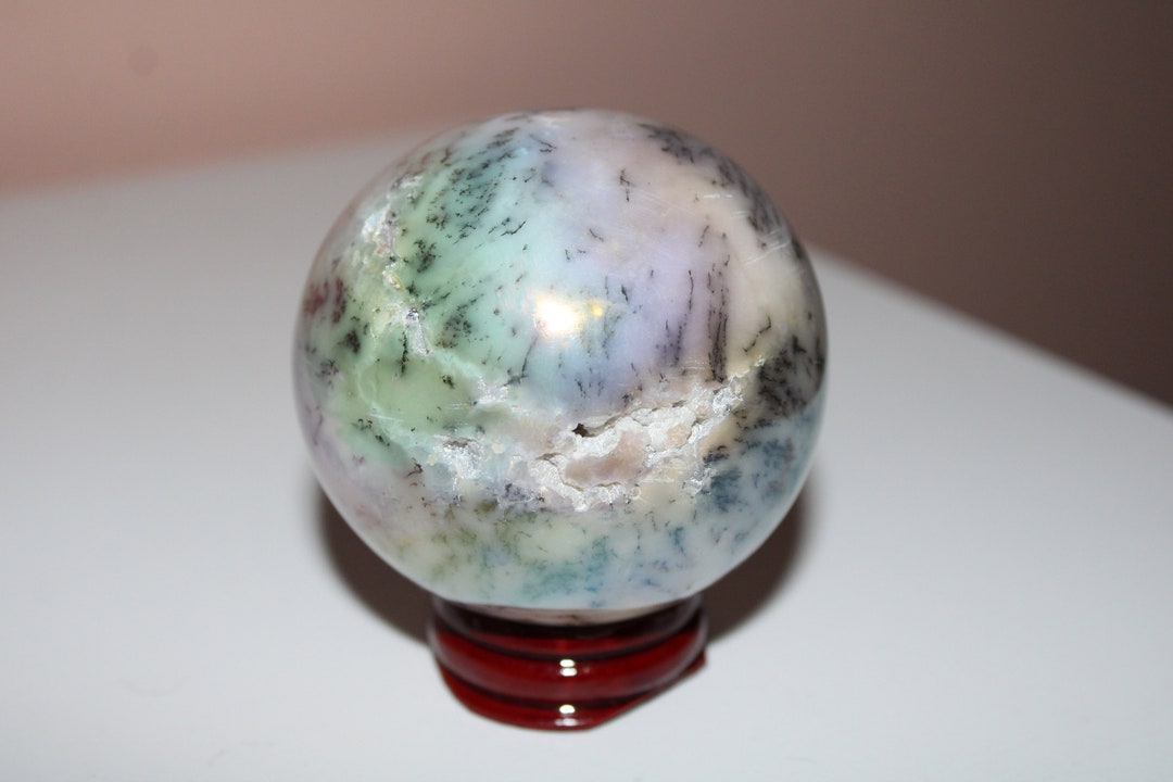 Dendritic Aura Sphere With Stand! - Beautiful Natural Quartz Agate - Etsy