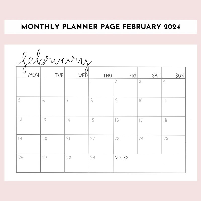 Printable Calligraphy 2024 Calendar - Etsy