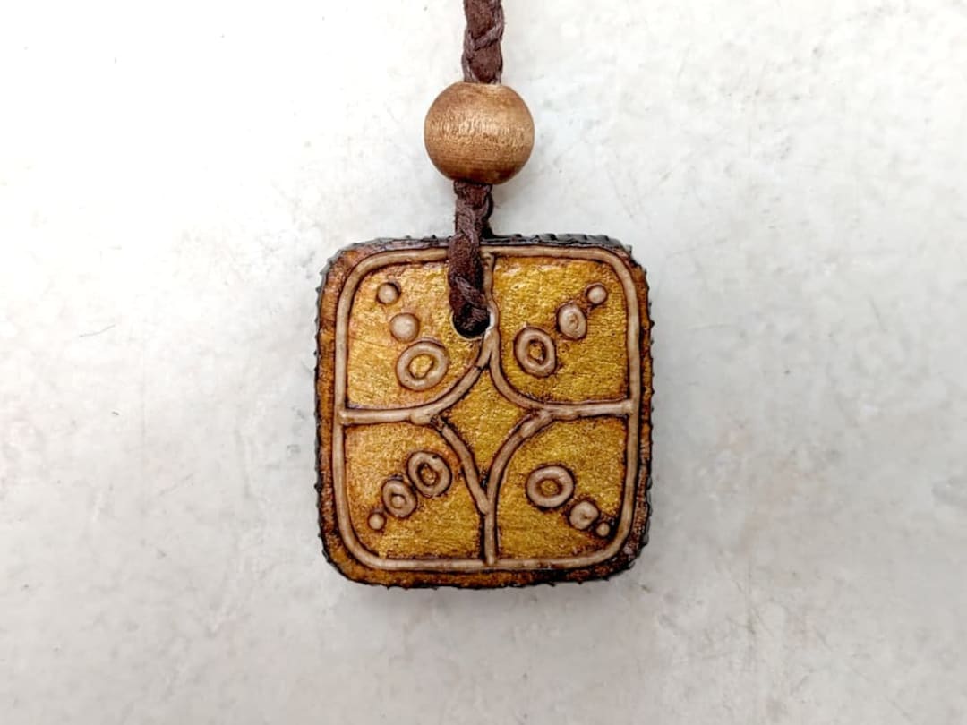 08 - LAMAT - Mayan Seal Amulet / Pendant - Yellow Star - Tzolkin - Etsy