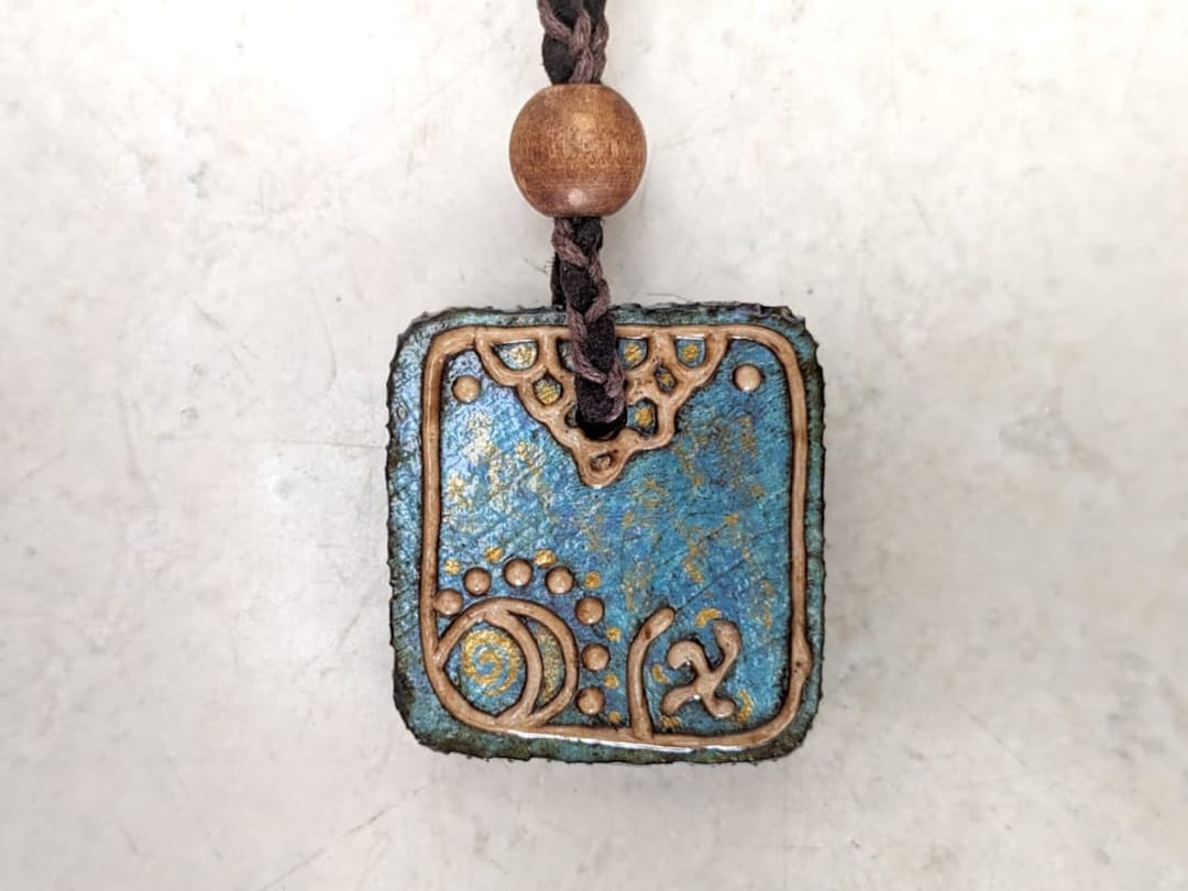 19 CAUAC Mayan Seal Amulet / Pendant Blue Storm Tzolkin - Etsy