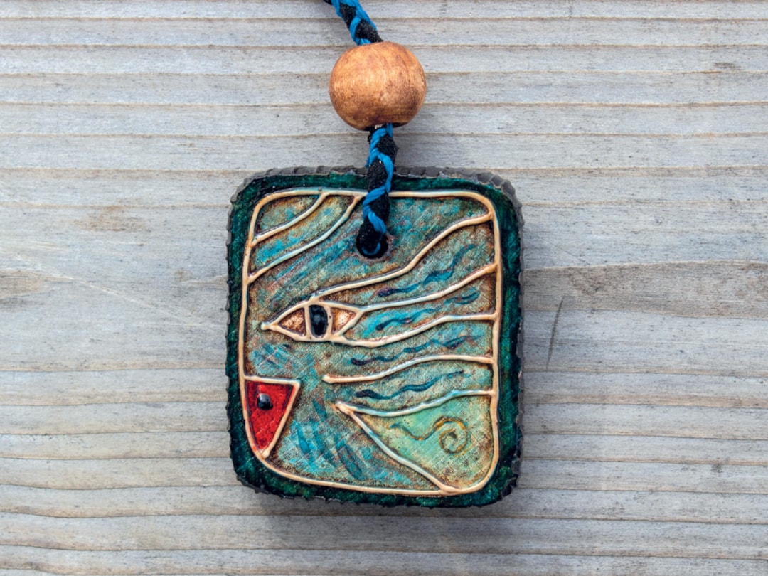 15 - MEN - Mayan Seal Amulet / Pendant - Blue Eagle - Tzolkin - Etsy