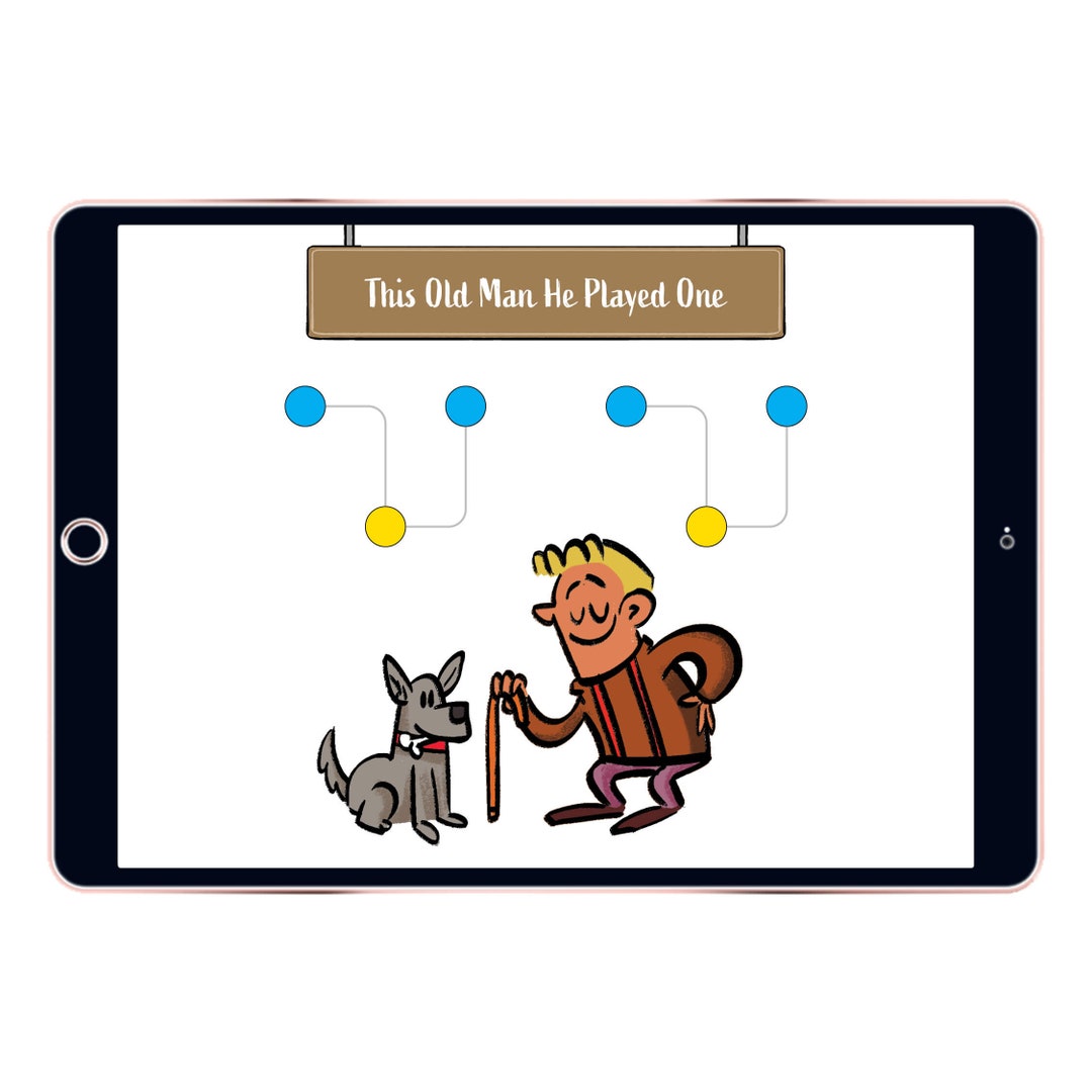 This Old Man He Played One Music Sheets Color Coded for - Etsy