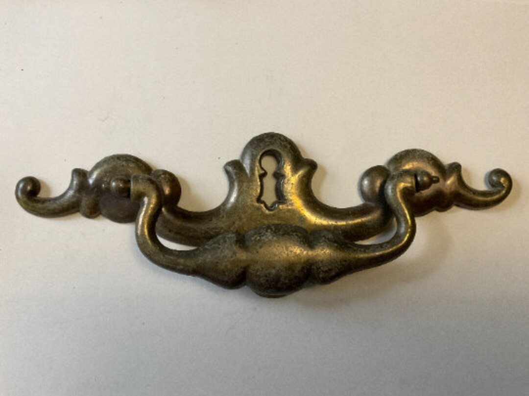 Pull - Chippendale Style - Extra Large Brass Colored Bail Type Keyhole ...