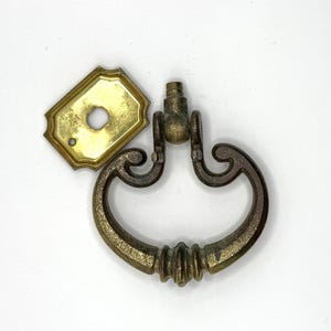 Vintage Rare Ring Pulls With Backplates Brass Old Hardware Assortment ...