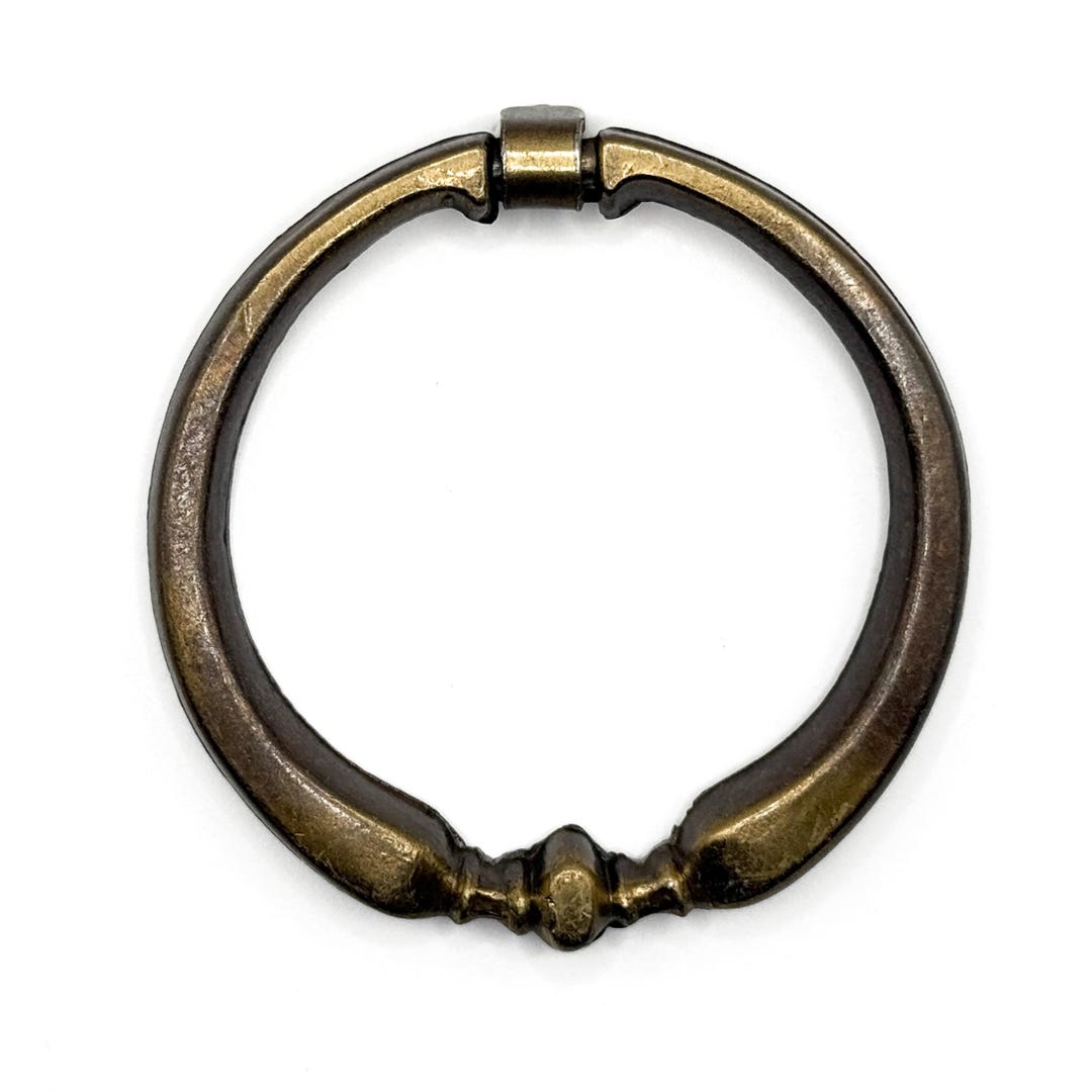 Vintage Brass Ring Pull No Backplate Good Patina and Aging 2-1/2" Wide ...
