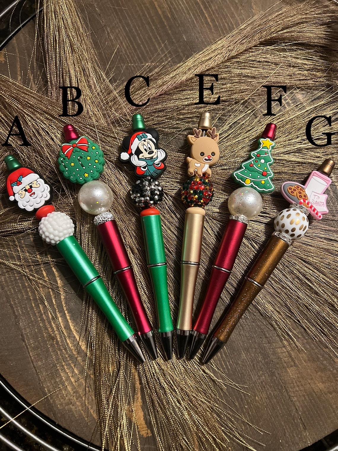 Christmas Pens, Custom Made Beaded Pens, Travel Pens, Ink Pens, Pens ...