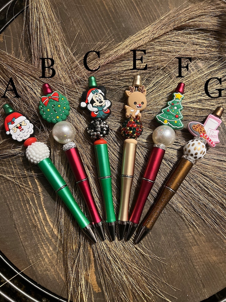 Christmas Pens, Custom Made Beaded Pens, Travel Pens, Ink Pens, Pens ...