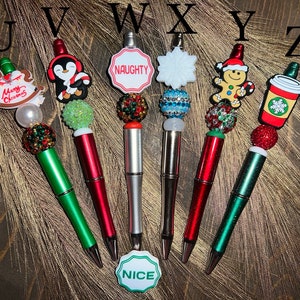 Christmas Pens, Custom Made Beaded Pens, Travel Pens, Ink Pens, Pens ...