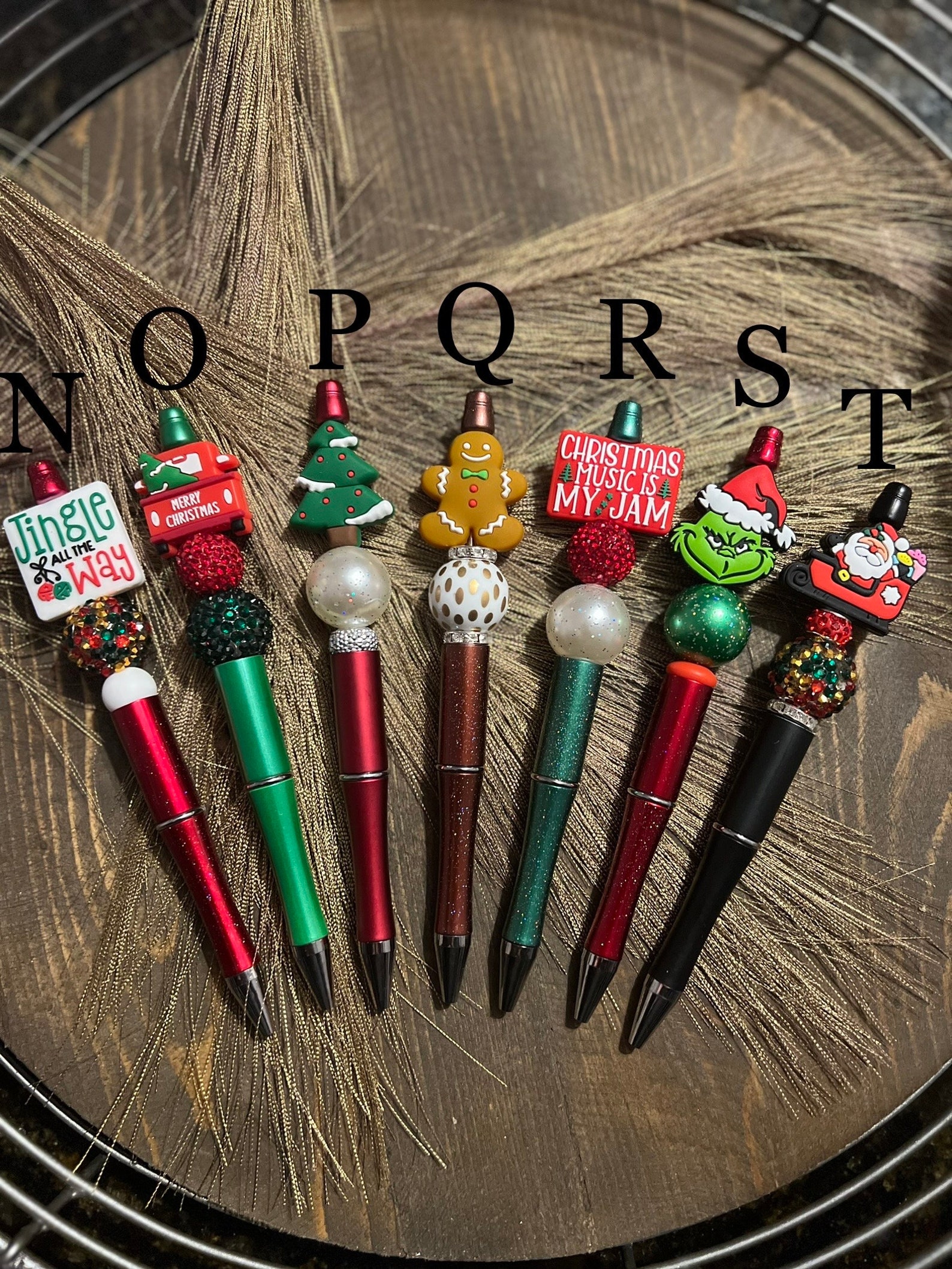 Christmas Pens, Custom Made Beaded Pens, Travel Pens, Ink Pens, Pens ...