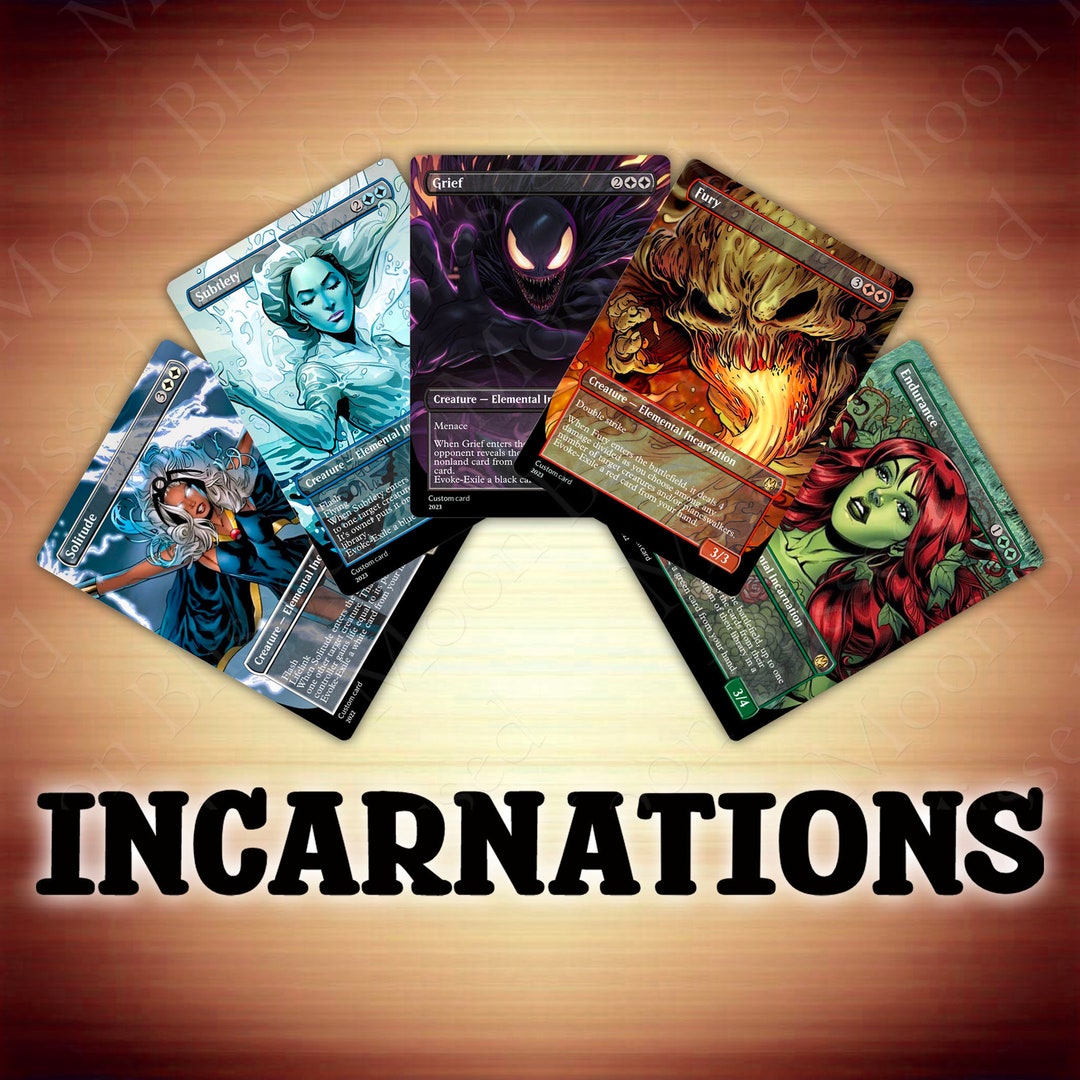 PROXY FOIL MTG 4x Incarnations : Solitude/subtlety/grief/fury/endurance - Etsy Sweden