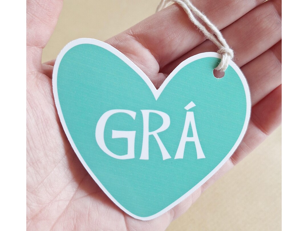 Irish Grá Heart Gift Tags: Waterproof Gaelic Love, Extra Large - Etsy